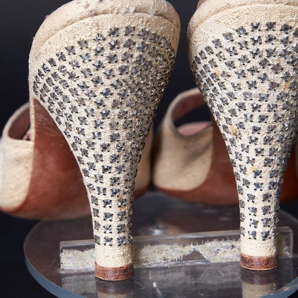 joseph larose | Shoes | 95s Linen And Jeweled Heel Springolaters Heels ...